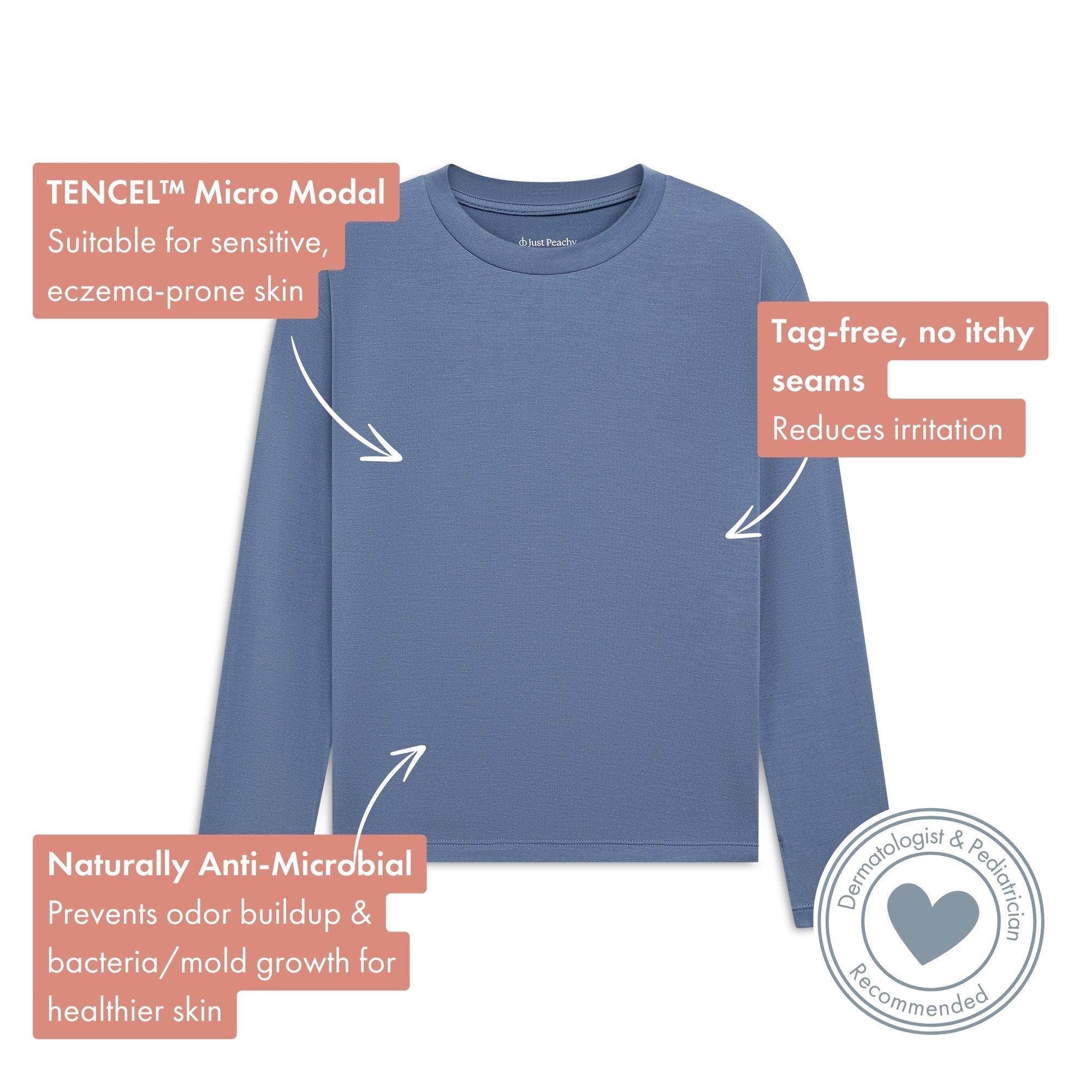 Kids’ Thumb Tee Base Layer for Sensitive Skin | Just Peachy