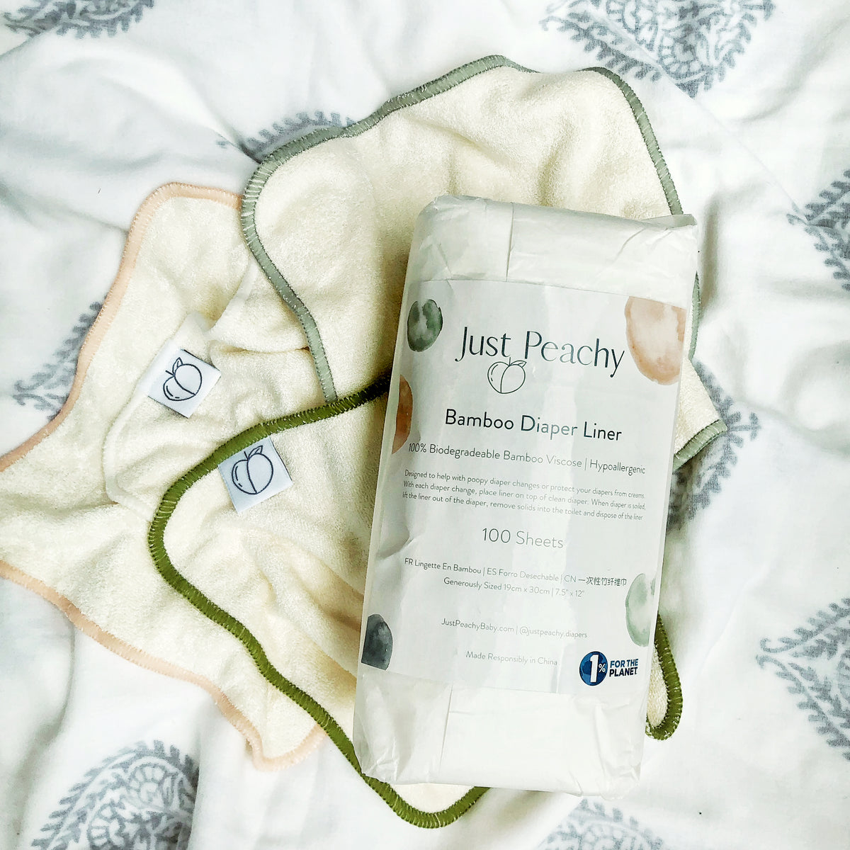 Bamboo Biodegradable Liners 100 Sheets – Just Peachy